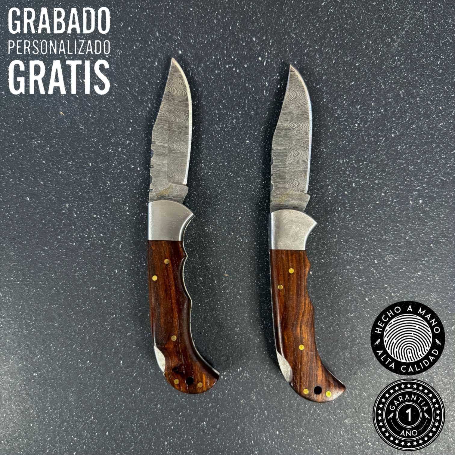 Pack 2 Navajas de Acero Damasco 20cm “Trancura“ – Rauka