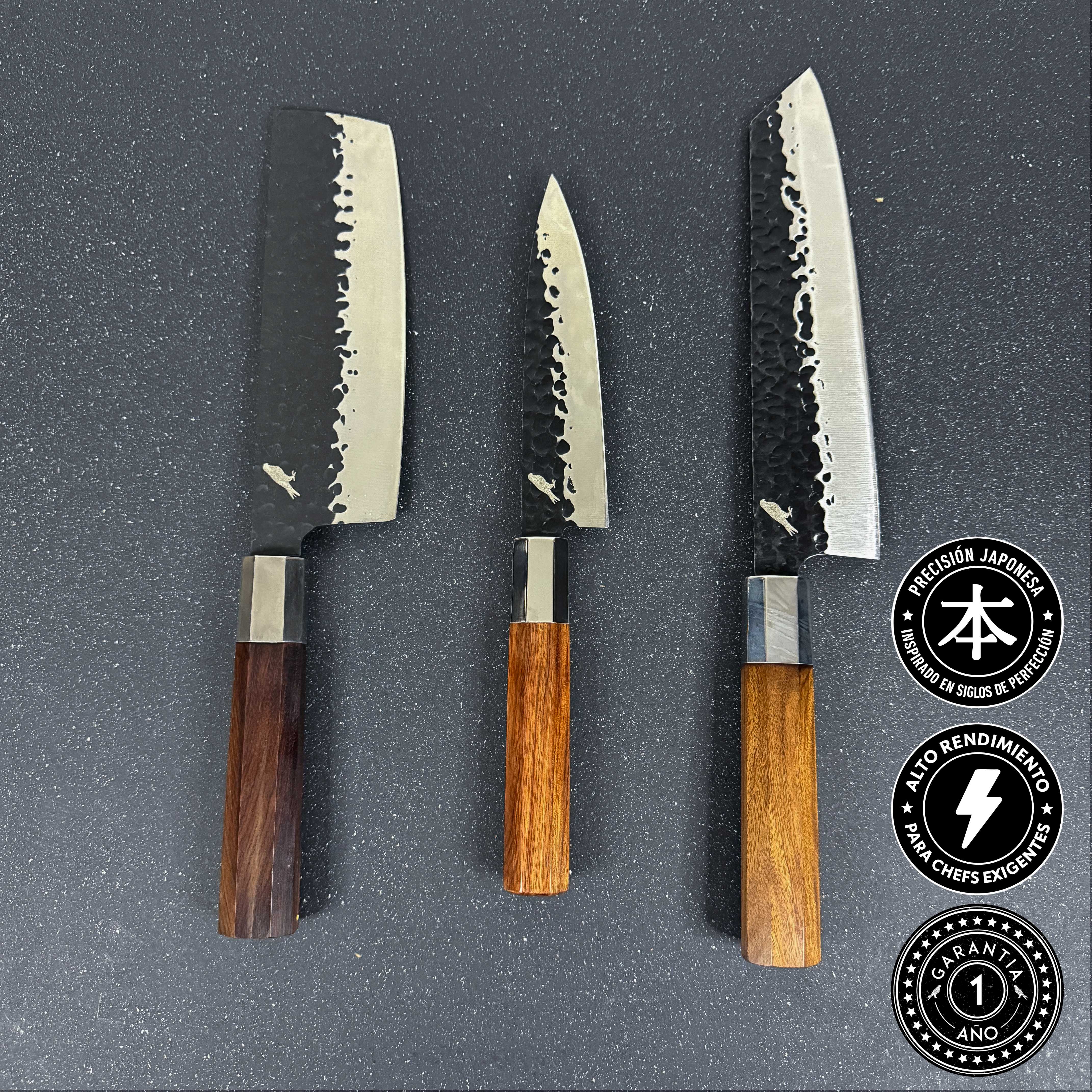 Pack 3 Cuchillos de Cocina Japonés "Fuji" / "Kawa" / "Ruki" – Rauka